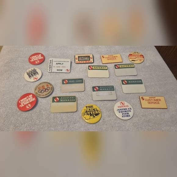 Other | Vintage Safeway Employee Pins Name Badges Lot Grocery Store ...